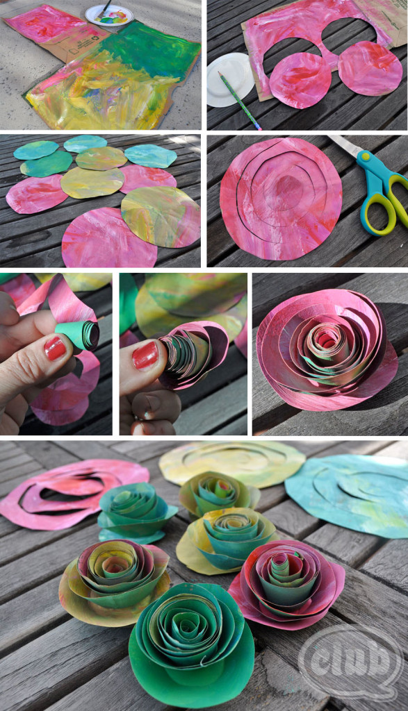Upcycled Paper Bag Painted Rose Bouquet | Club Chica Circle - where ...