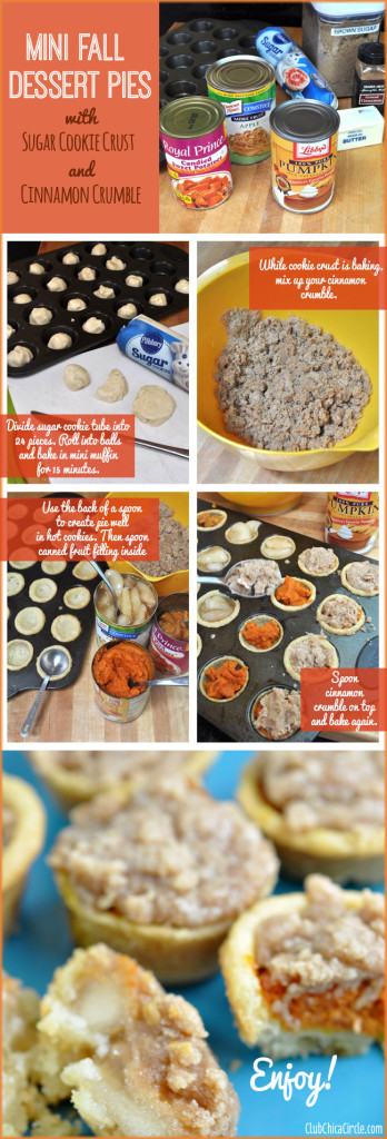 Mini Fall Dessert Pies with Sugar Cookie Crust and Cinnamon Crumble ...