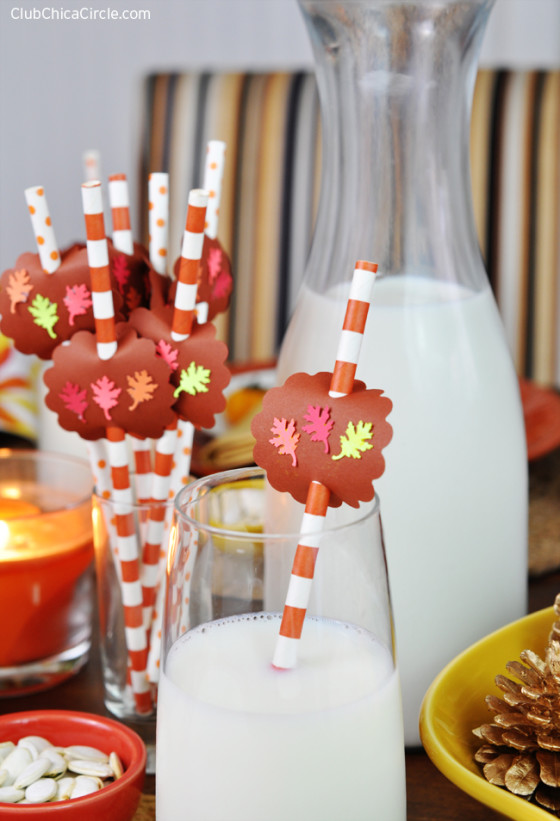 Fall Leaf Thanksgiving Party Straws DIY | Club Chica Circle - where ...