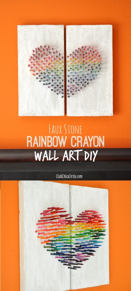 Faux Stone Rainbow Crayon Wall Art DIY | Club Chica Circle - where ...