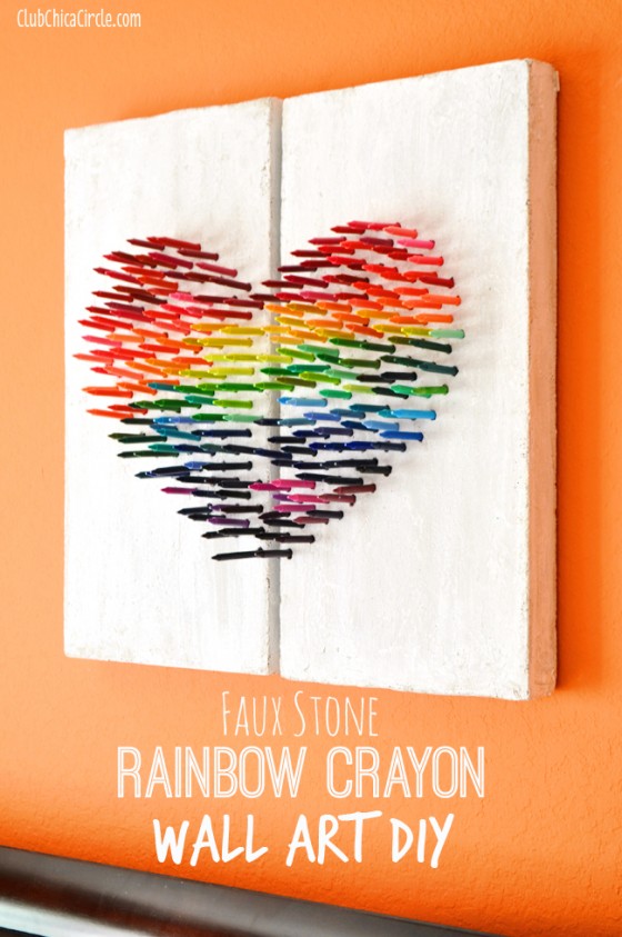 Faux Stone Rainbow Crayon Wall Art DIY | Club Chica Circle - where ...