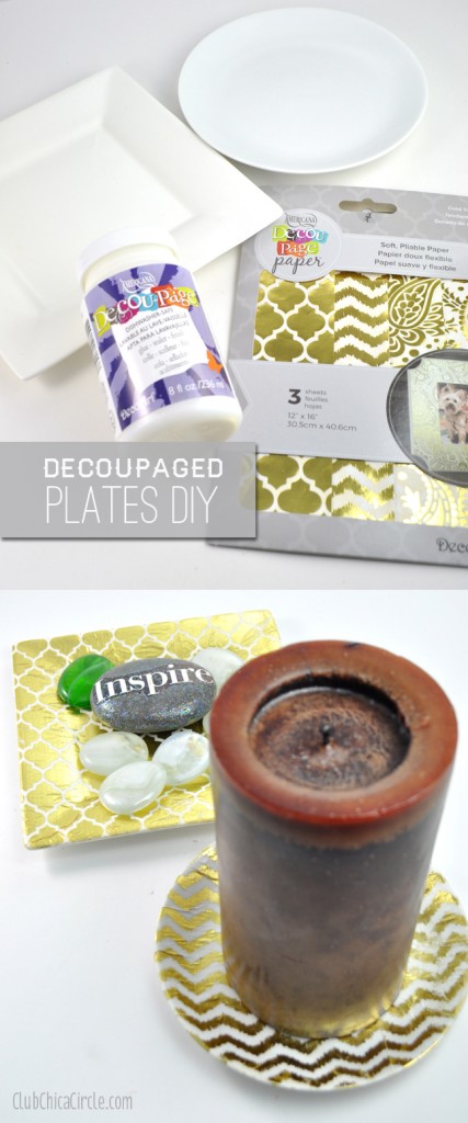 Easy Decoupaged Plates DIY | Club Chica Circle - where crafty is contagious