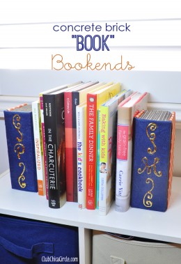 Concrete Brick “Book” Bookends DIY | Club Chica Circle - where crafty ...