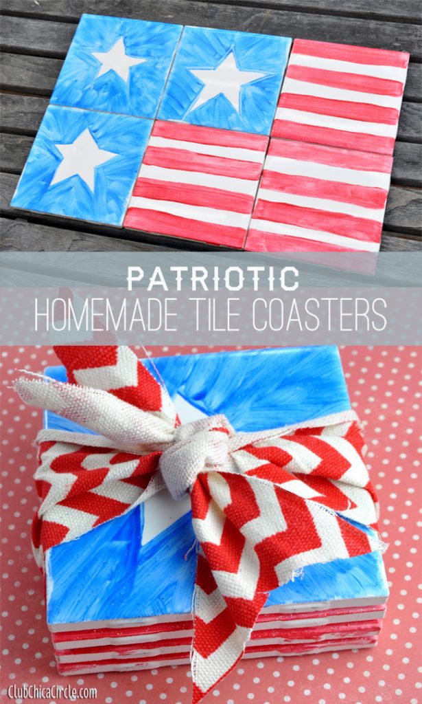 Stars & Stripes Tile Coasters for 4th of July | Club Chica Circle ...