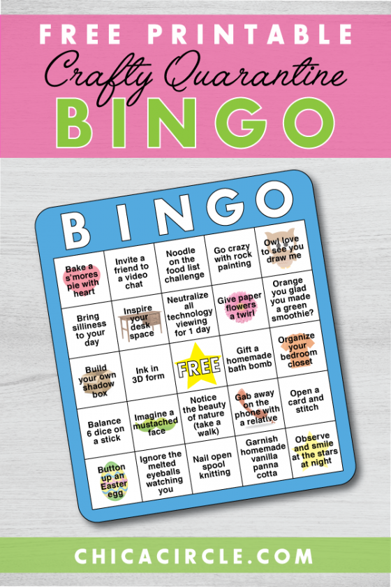 Crafty Home Quarantine Bingo | Club Chica Circle - where crafty is ...
